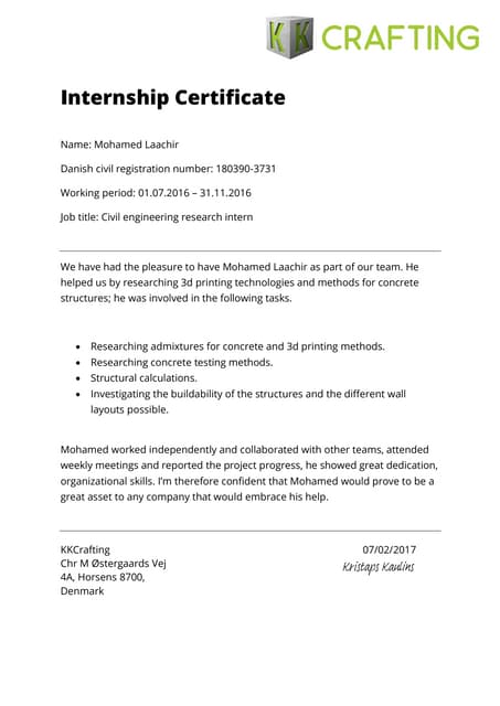 work certificate 1 | PDF