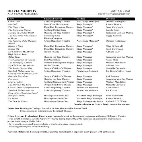 Olivia Murphy AEA SM resume 3.4.16