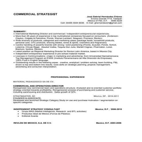 GH CV ENGLISH | DOC | Skin Care | Beauty