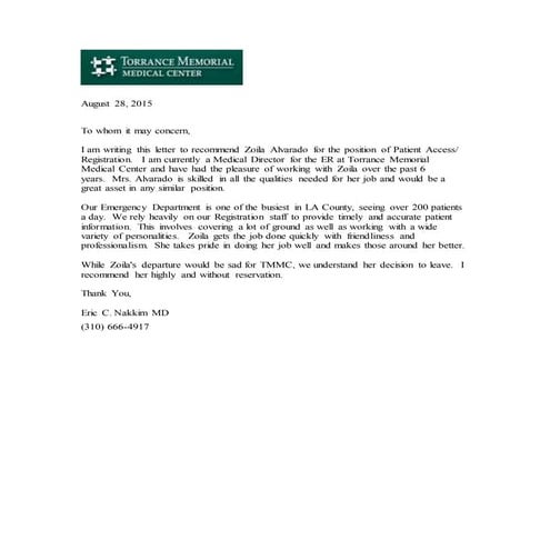 Letter of Recommendation | DOCX