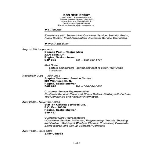 Mr. DON NEITHERCUT long resume 3 ref | PDF