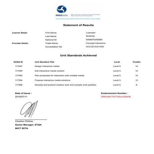Luqmaan McWhite | PDF