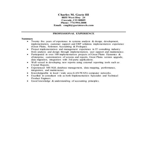 Joe Ballou Resume | DOCX