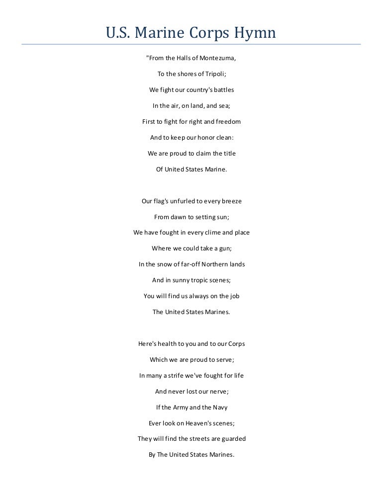 U.S. Marine Corps Hymn
