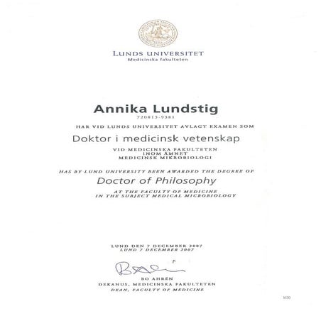 3. Ph.D. Certificate-Lundstig | PDF