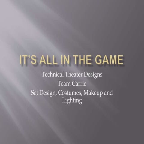 Technical Theatre | PPT