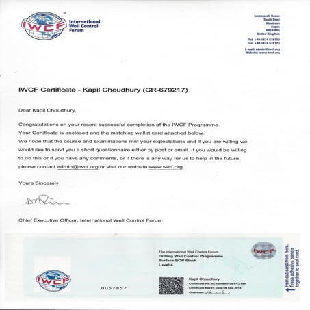 iwcf certificate | PDF