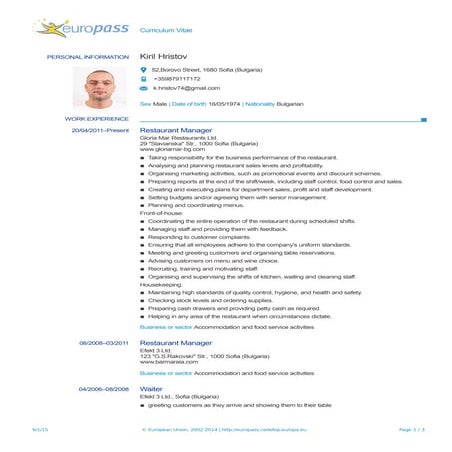 Europass-CV-20150109-Hristov-EN | PDF
