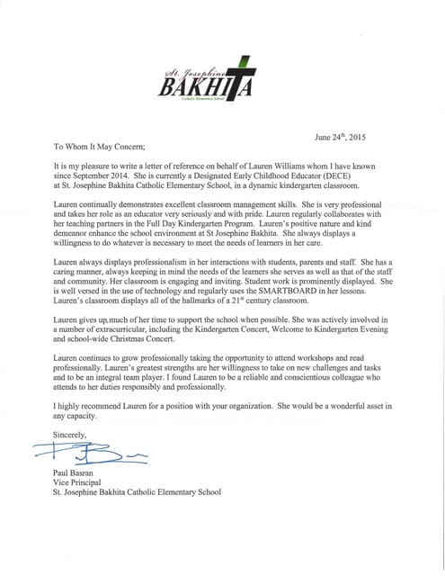 LETTER OF REFERENCE DEBORAH | PDF