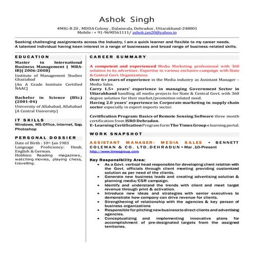 Ashok Singh Resume | DOCX