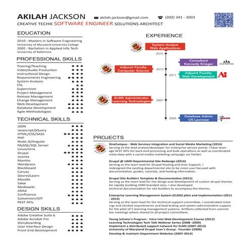 Akilah Jackson, Creative Techie Resume | PDF | Computing | Technology & Computing