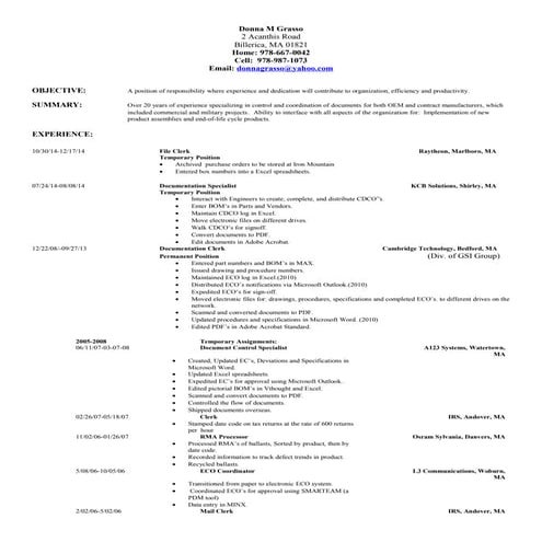 donna grasso Resume Rev D1 | DOC