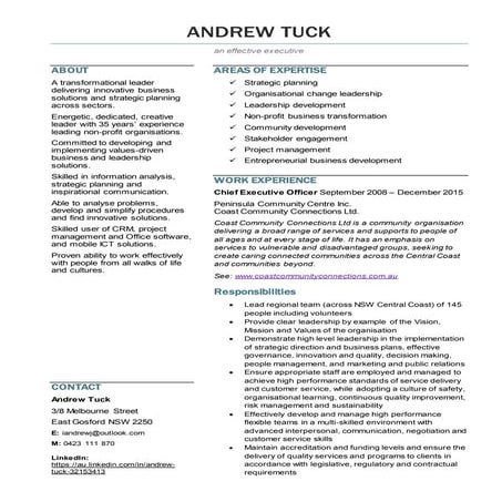 Resume Andrew Tuck 2016v04 | PDF