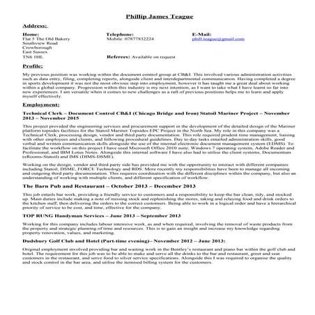 Phillip Teague CV | PDF