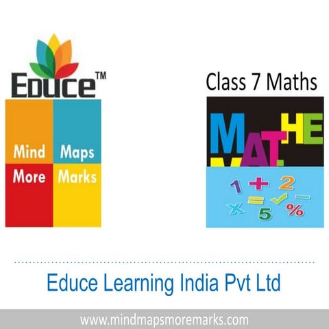 7 class maths sample mindmaps | PPTX