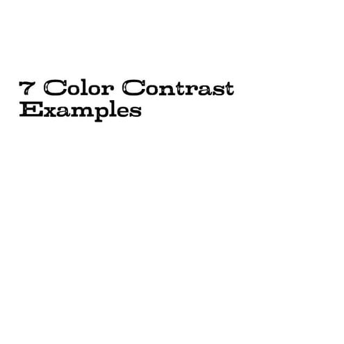 7 Color Contrasts Examples | PDF