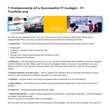 Roadmap for successful IT budgeting | PDF