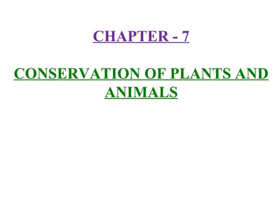 Conservation of Plants and Animals | PPT