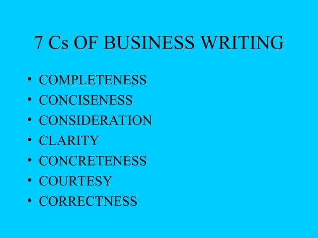 7c's Principles Of Business Communiation.ppt