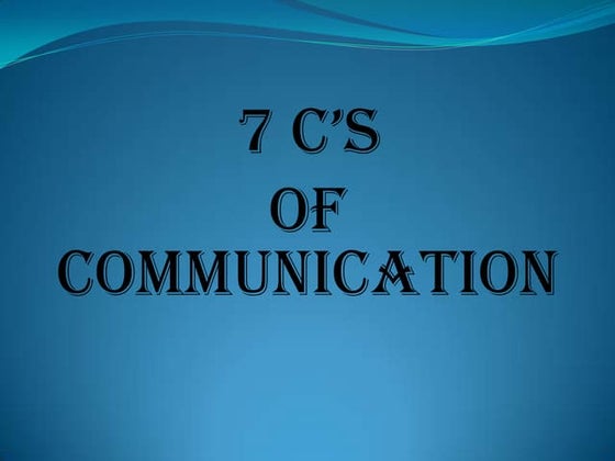 7 c's of communication | PPT