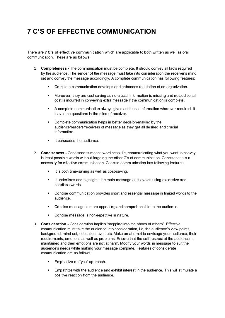 7 cs of communication