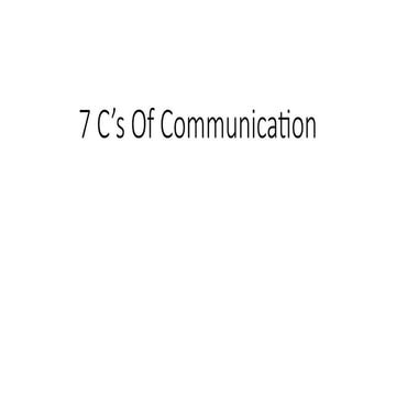 7 C’s Of Communication , Business Communication | PPT