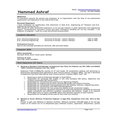 Hammad Ashraf CV | PDF