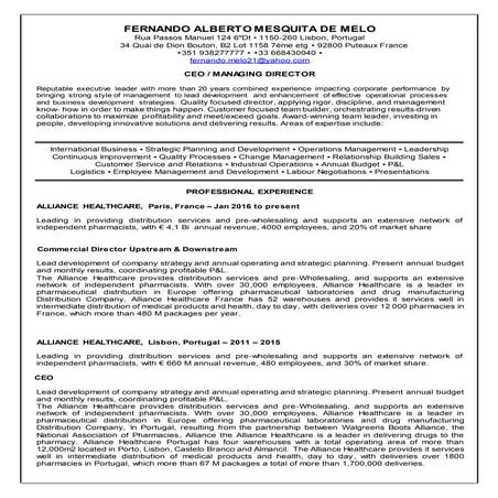 CV Fernando Melo 2016 | PDF