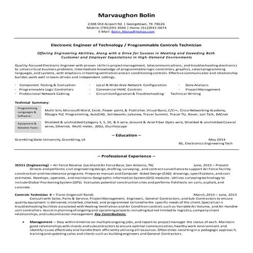 Marvaughons Non Technical Resume | DOCX