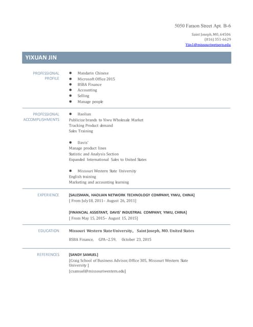 Jinghong Chen Resume | PDF