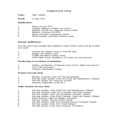 Curriculum vitae current | DOCX