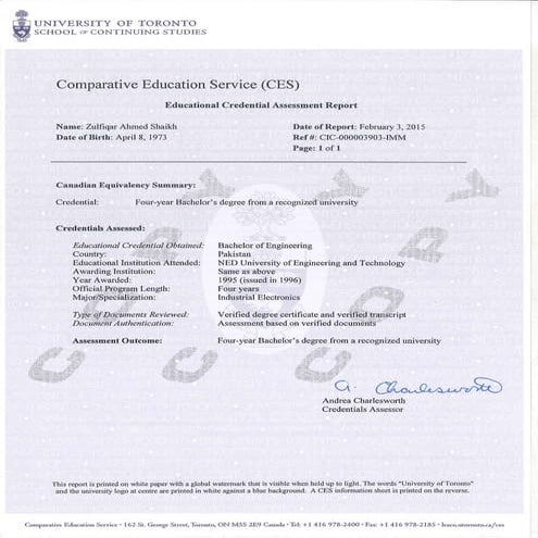 Shaikh_Zulfiqar Ahmed_CES ECA Report | PDF