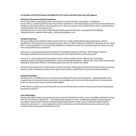 A sample of performance feedback | DOCX