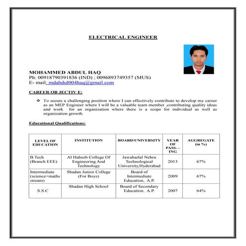ABDUL HAQ - CV | PDF