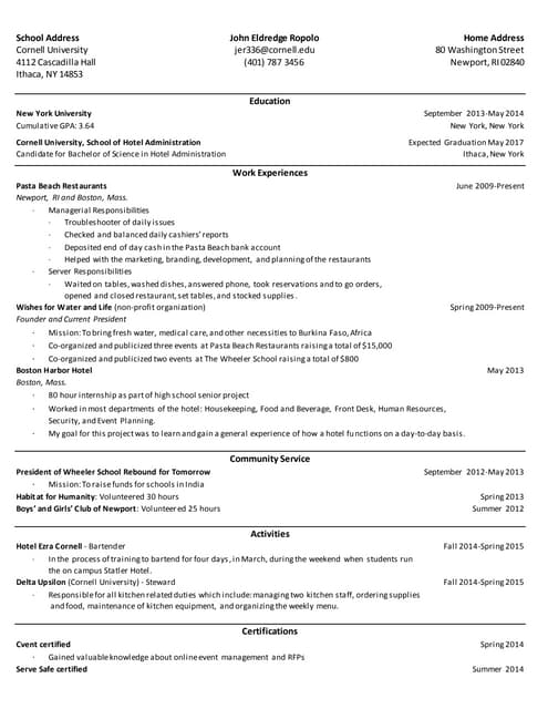 Chronological resume | DOCX