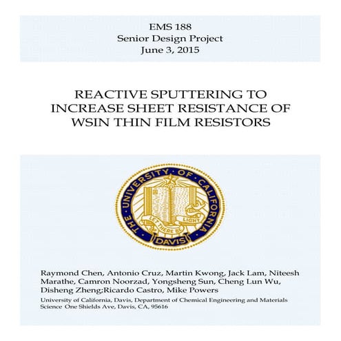 WSiN Engineering Project Report 2015 | PDF