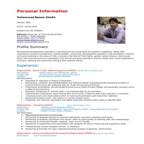 Mohammad Naeem CV | DOCX