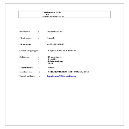 Curriculum vita1 | PDF