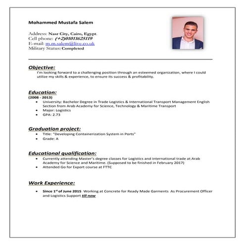 Mohamed Mustafa CV | PDF