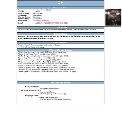 Amr Hasib CV | DOCX | Business | Business and Finance