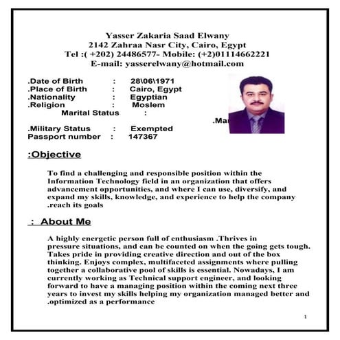 Yasser CV | PDF