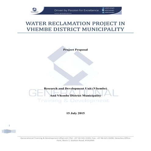 Vhembe Water reclamation project final paper - Copy | PDF