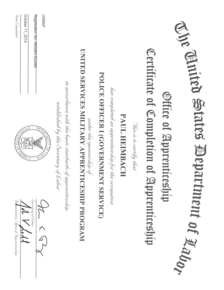 USMAPS CERT - Police Officer 1