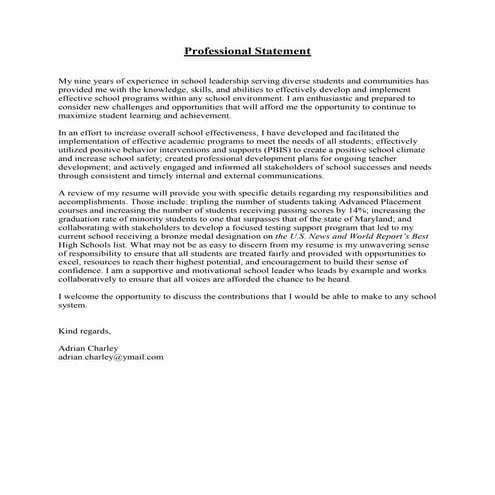 Professional Statement | PDF