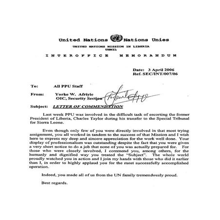 Letter of Commendation CSA | PDF