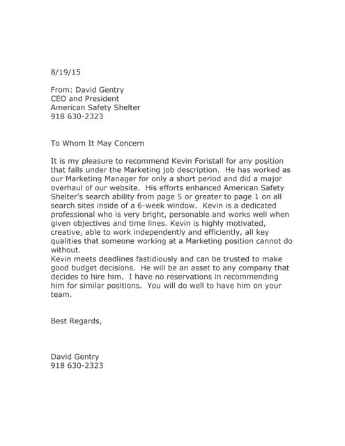 Letter of reco Kino | PDF