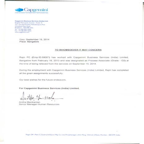 Experience Capgemini | PDF