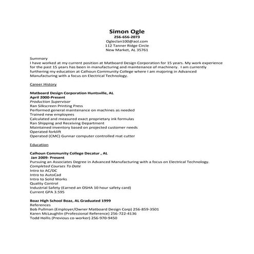 Simon 2015 Resume | PDF