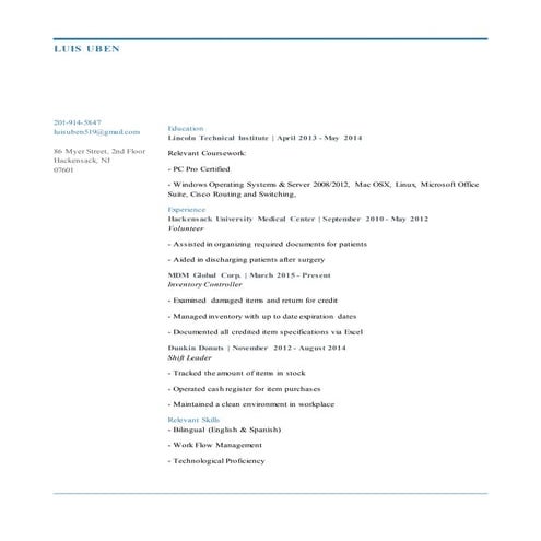 Corey resume | DOCX