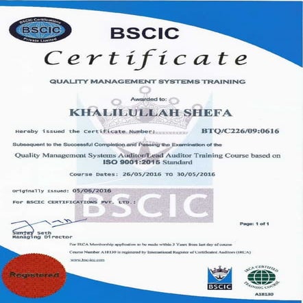 ISO 9001 ; 2015 Certificate 001 (2) | PDF